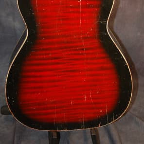 Stella Harmony H933 Fender Headstock Red Faux Tiger Stripe | Reverb