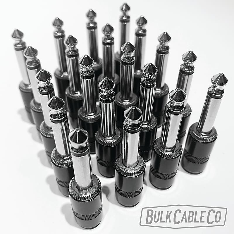 20 Pack - BulkCableCo 1/4" Straight Short Body Connector - | Reverb