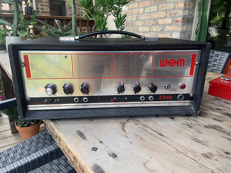 WEM ER40 1967-1974 - Black tolex, chrome face, black and red | Reverb