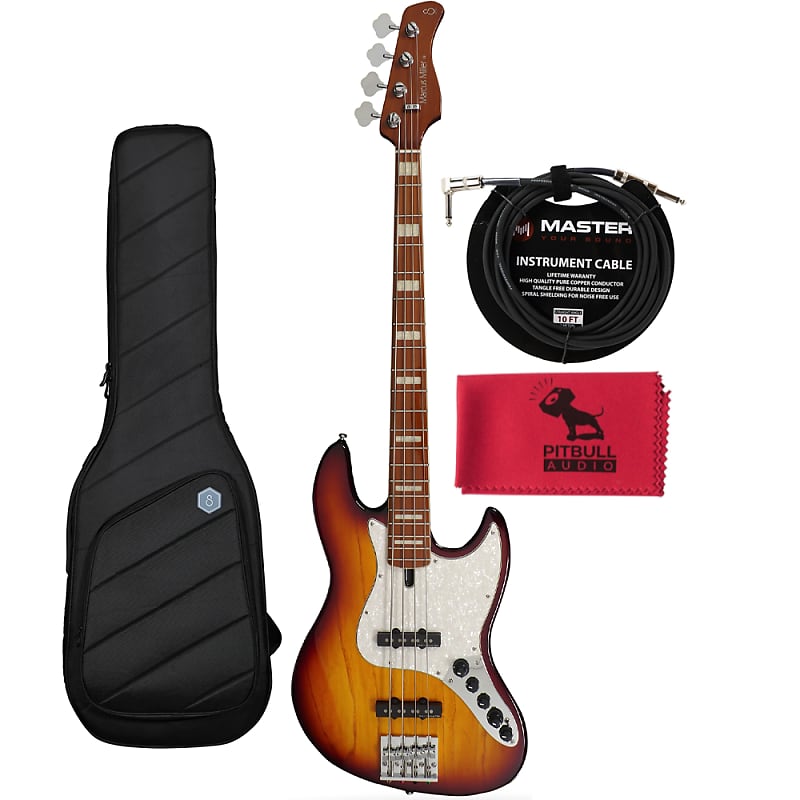Sire Marcus Miller V8 4-String Bass, Tobacco Sunburst w/ Gig | Reverb