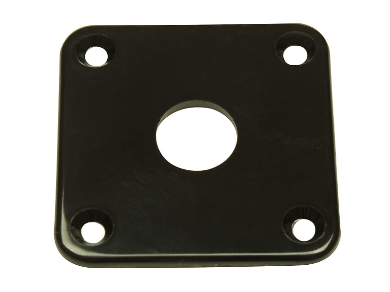 Square plastic Les Paul jack plates (USA size) - Black | Reverb