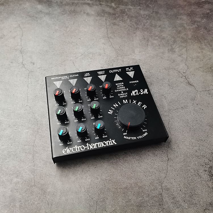 Electro-Harmonix MX-3M Mini Mixer 4 Channel Mixer - Wood Box | Reverb