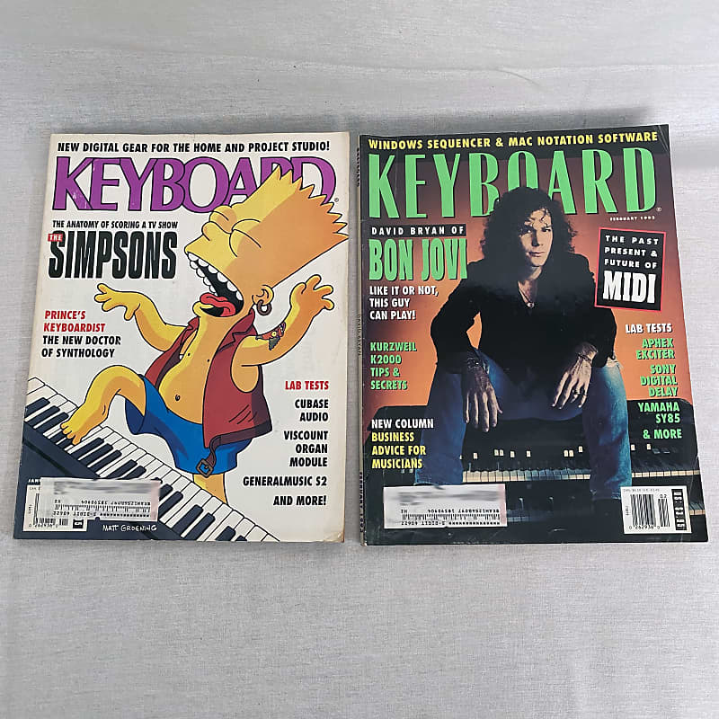 Keyboard Magazine 1993 The Simpsons, Bon Jovi, Dream Theater, | Reverb