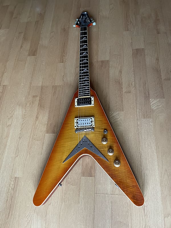 Hamer Vector Flying V Cherry Sunburst Flame top | Reverb
