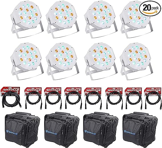 (8) Led Rgb Par Can Wash Light - White Bundle: (4) | Reverb