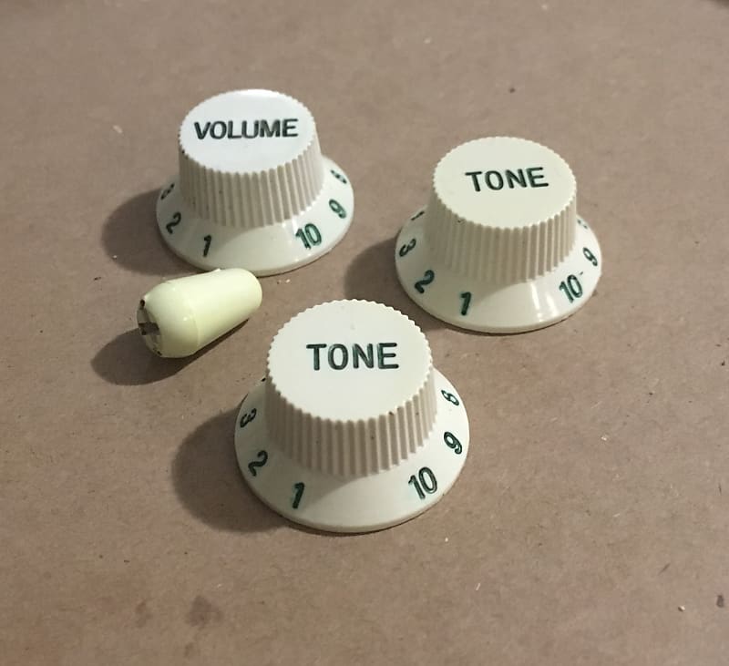 3 Vintage Strat Knobs No Spoke Fender Stratocaster Natural | Reverb