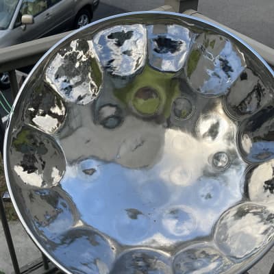 Mannette Tenor Steel Drum with stand, mallets, and hard case. | Reverb