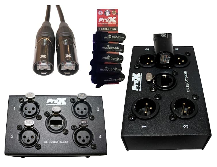 Pro X 100ft 4 Channel CAT6 Audio/DMX Portable Snake System | Reverb