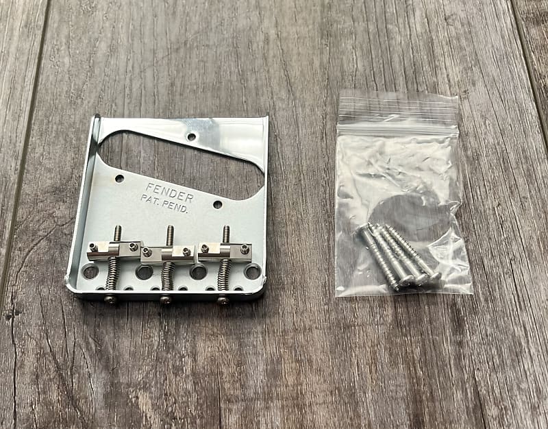 Fender Telecaster Bridge w/Titanium Compensated Saddles | Reverb