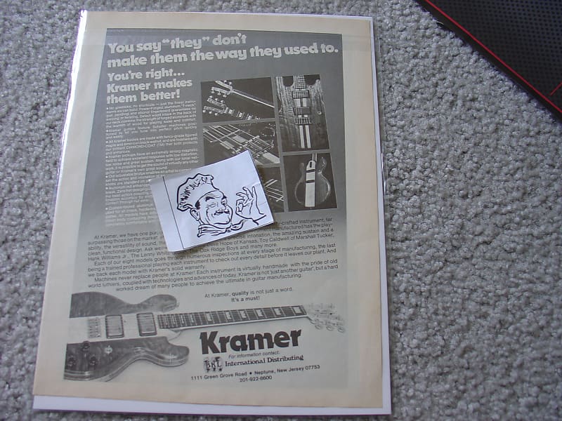 Kramer Vintage Advertisement 1970's | Reverb