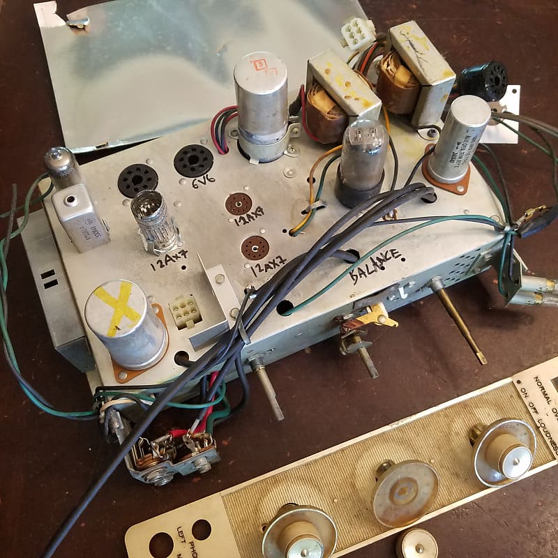 RCA Small Stereo 6V6 tube amp chassis project knobs project | Reverb