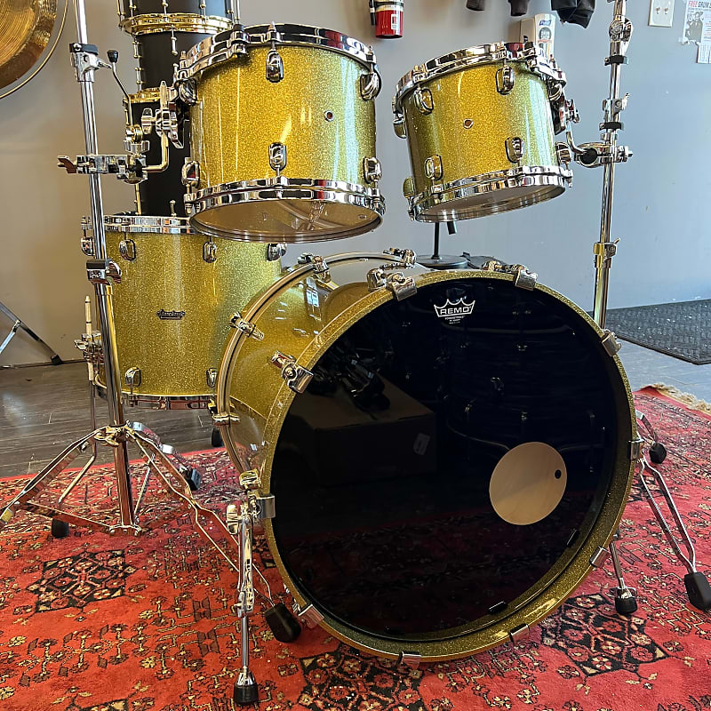 Tama Starclassic Maple 4 PC Set Gold Sparkle Lacquer | Reverb
