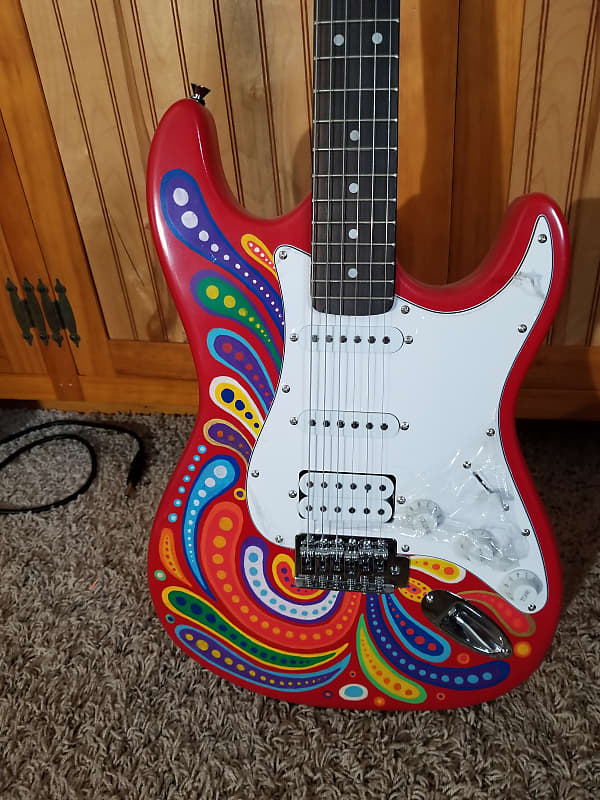 Custom painted kit guitar Strat Style 2021 Red | Reverb