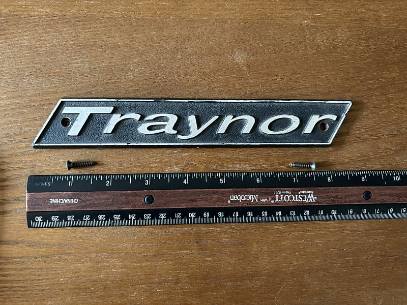 Traynor Amp Logo Badge 70s - Black Backing w/ Silver | Reverb Canada