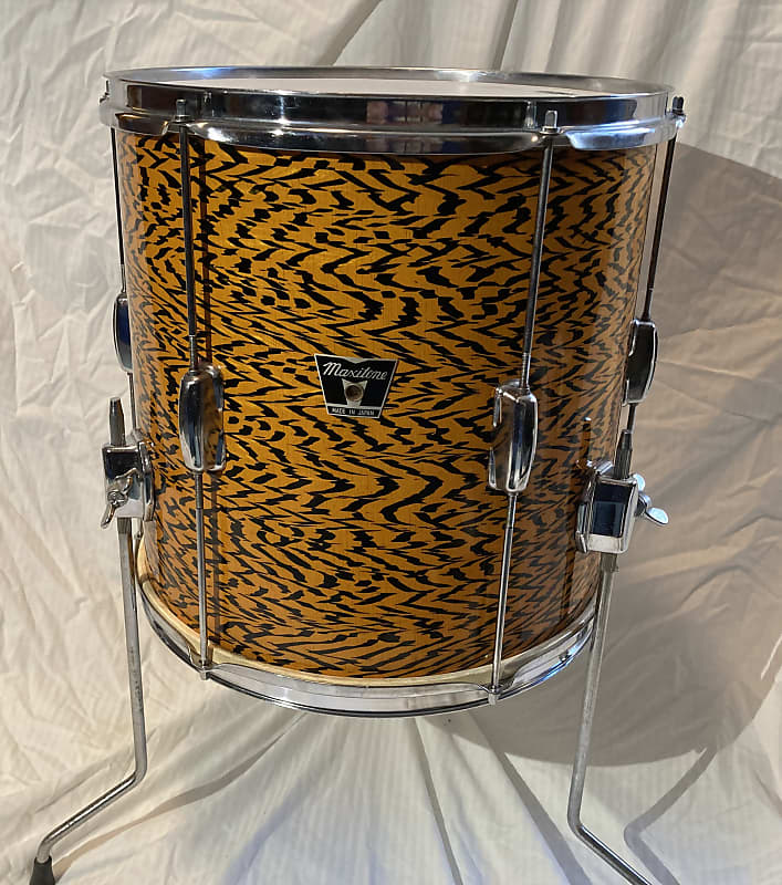 Maxitone 14 x 14 Floor Tom 60s - Tiger Stripe | Reverb