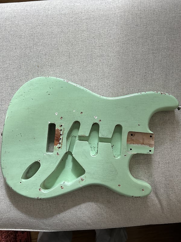 MJT Strat Body - Relic’d sea foam green nitro | Reverb