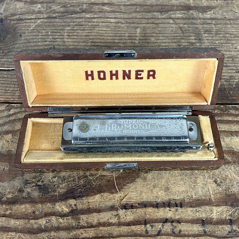 Hohner Super Chromonica Key of D - Chrome w/ Case | Reverb