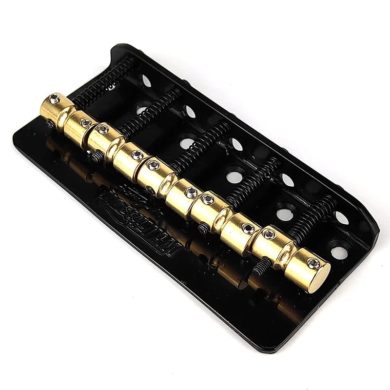 Wilkinson WBBC-5 Black 5-String Bass Bridge, Vintage Brass | Reverb