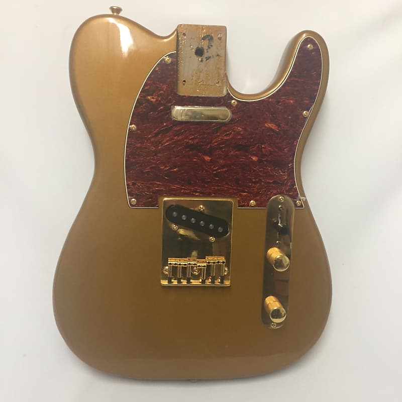 Unknown Loaded Tele Body 2000's - Gold Sparkle | Reverb