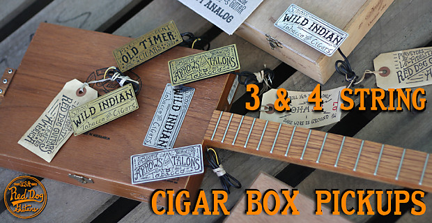 3 or 4 string Cigar Box Guitar Pickup ~ Old Timer Cigars ~ | Reverb