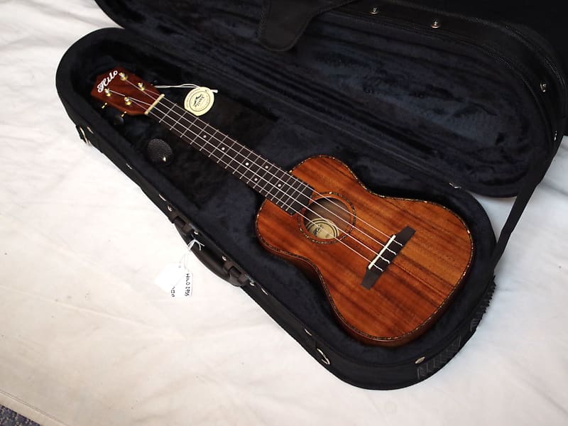 HILO 2955 Solid Koa acoustic concert UKULELE new UKE w/ Light | Reverb