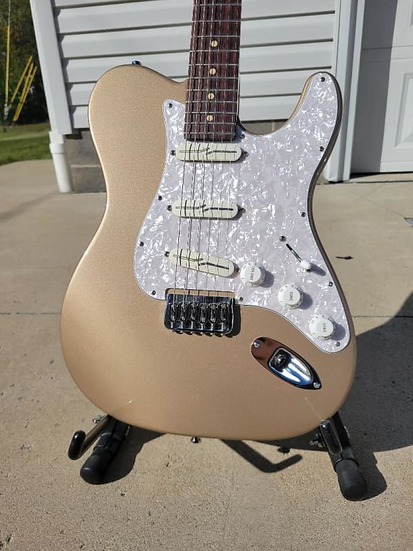 Warmoth Hybrid Tele Strat Gibson conversion 2024 - Gold | Reverb