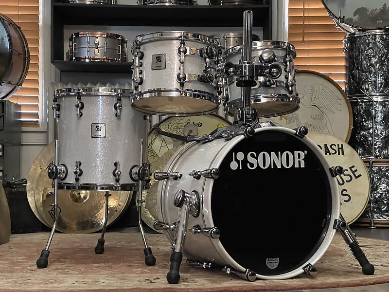1990's Sonor Designer White Sparkle Bop Kit 14x18 14x14 8x12 | Reverb