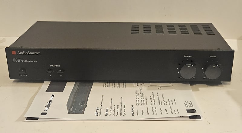 AudioSource AMP 100 2 Channel Power Amplifier w/ Manual Very | Reverb