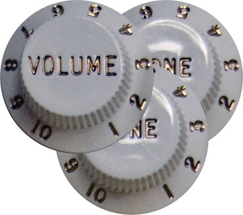 Fender Strat Parchment 1 Vol. 2 Tone Guitar Knobs | Reverb