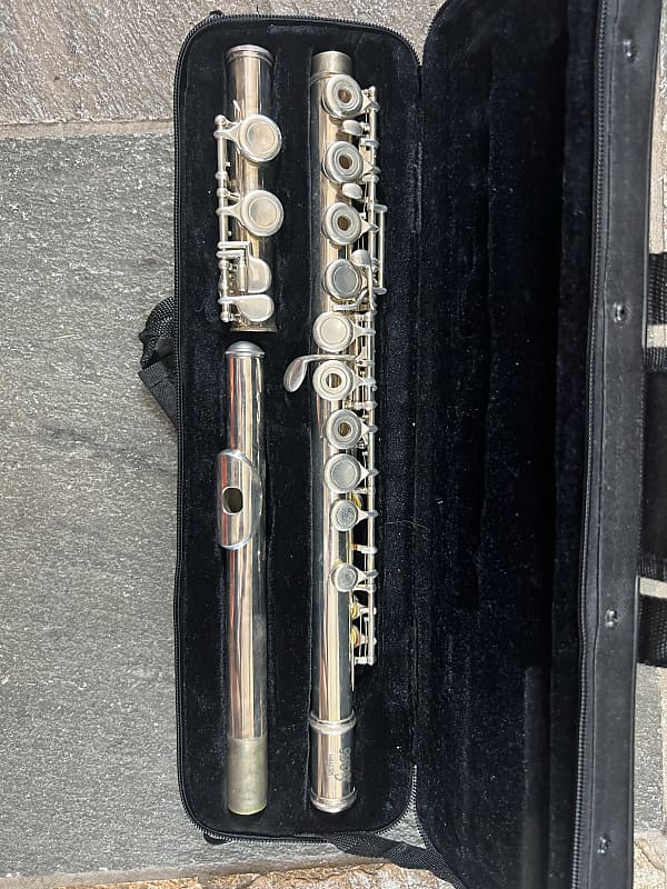 silver Open hole flute with case | Reverb