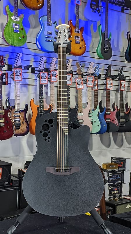 Ovation Mod TX Mid Acoustic-Electric Guitar - Black Textured | Reverb