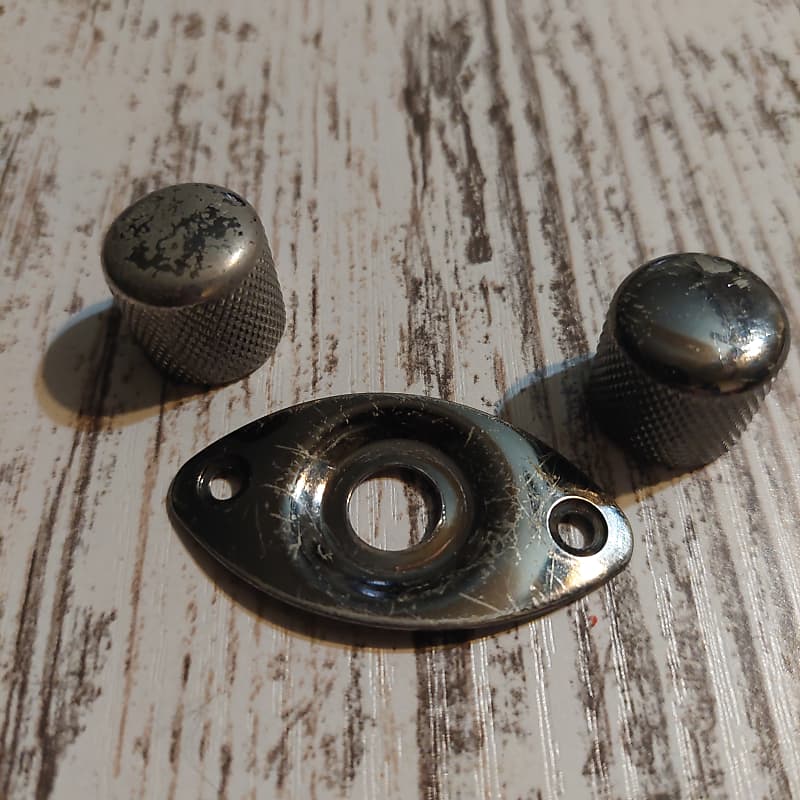 ESP LTD Black Nickel Knobs Output Jack Plate Hardware set | Reverb