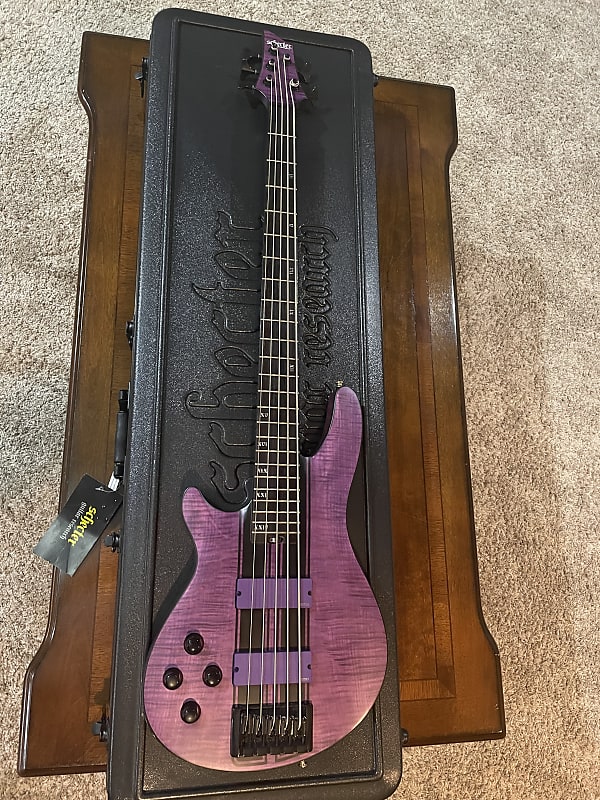 Schecter Banshee GT - lefty 5-string - Purple flame top | Reverb
