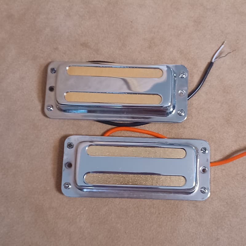 Gold Foil Toaster Slot Guitar Pickups Chrome Pair NICE | Reverb