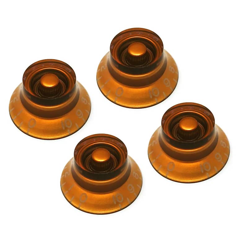 Left Hand (Lefty) Amber Top Hat Bell Knobs Compatible with | Reverb