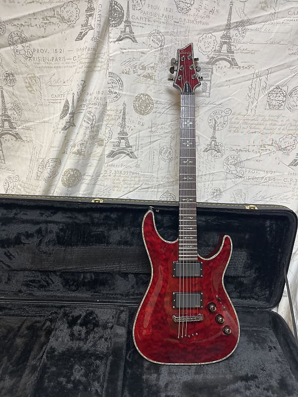 2008 Schecter Hellraiser C-1 Black Cherry Quilt Hard Shell | Reverb