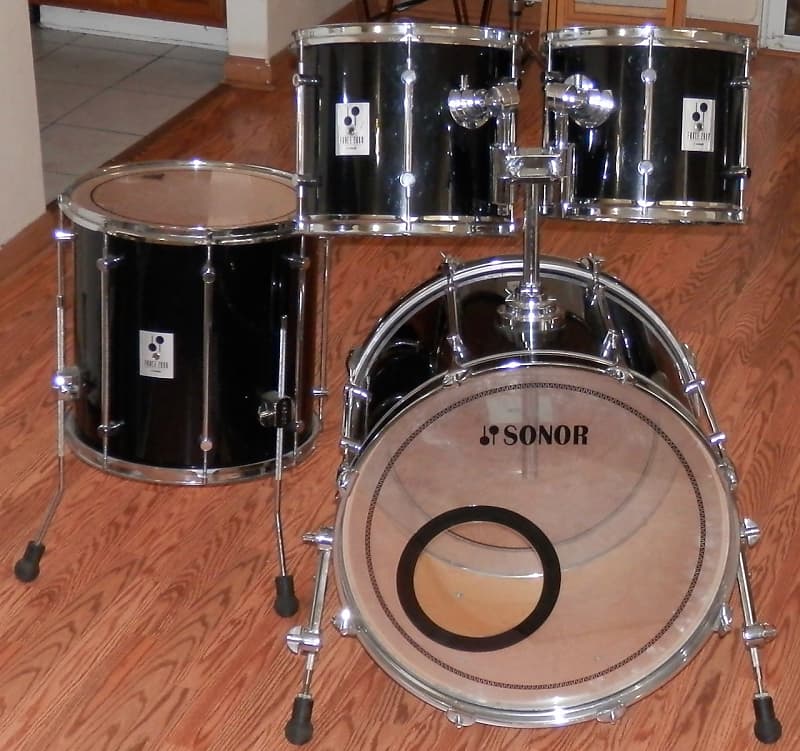 Sonor Force 2000 black 4-Piece Drum Set Vintage Germany | Reverb