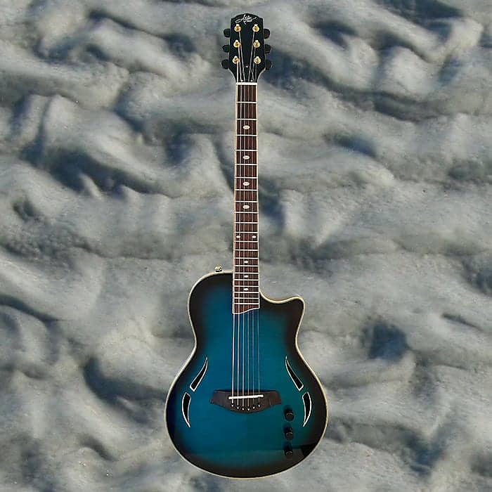 Aslin Dane Nashlin Thinline Acoustic/Electric - Flame Blue | Reverb