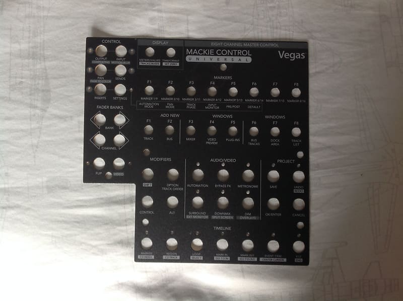 Mackie MCU Control Universal Control Surface overlay VEGAS | Reverb