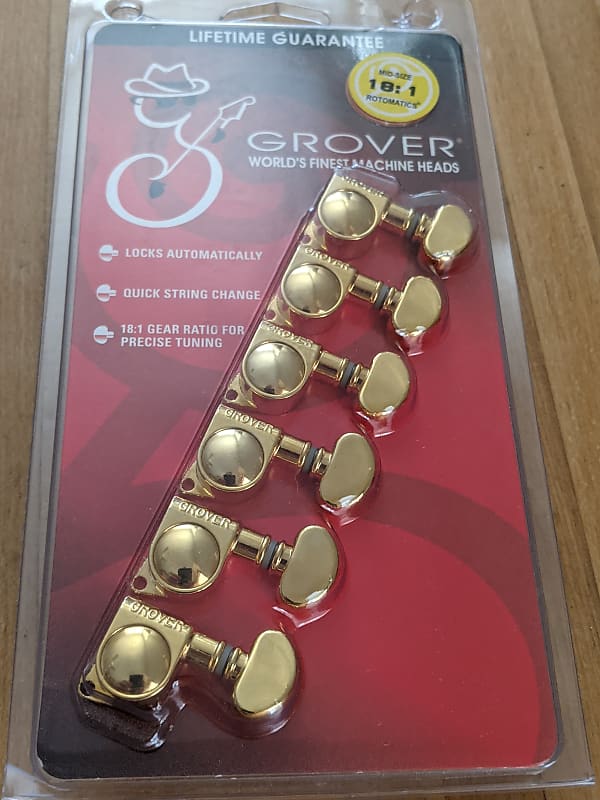 Grover Rotomatic Tuners Gold 305G6 Mid Size 18:1 6 Inline MIB | Reverb
