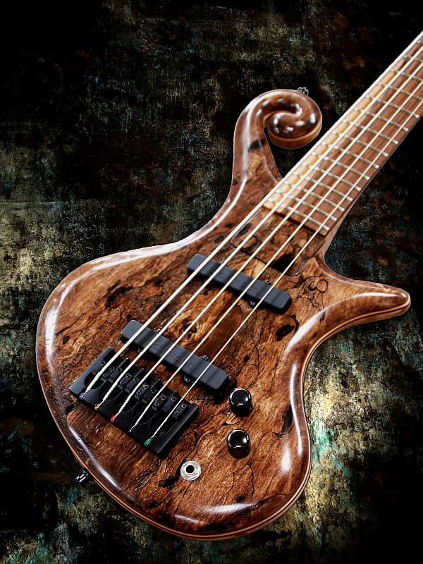 Moore-Basses Custom MB5S 5 String Scroll Bass Guitar | Reverb