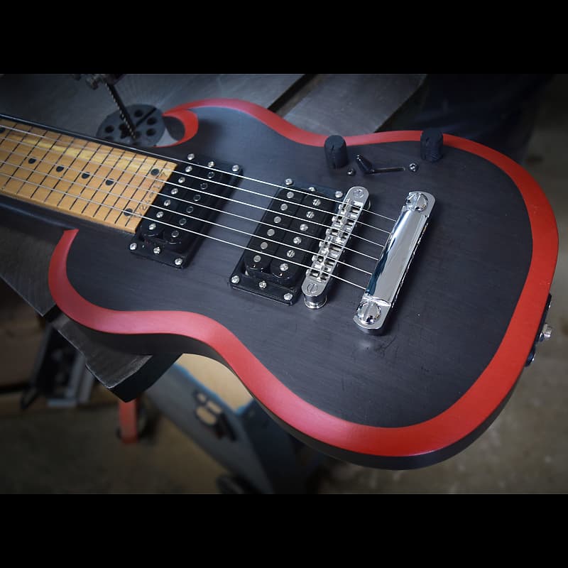 Black / Red Relic Satin - Maple Top - HandMade Lap Steel | Reverb
