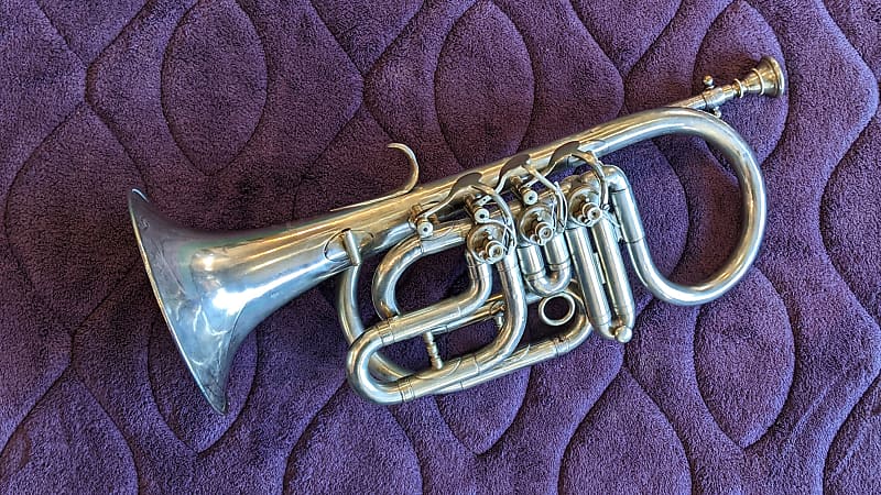 Boston Early Rotary Cornet - Silver - Very Rare! Collector's | Reverb