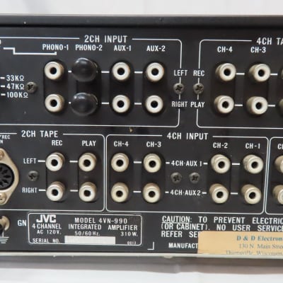 Vintage JVC 4VN-990 Integrated 4 Channel Quadraphonic | Reverb