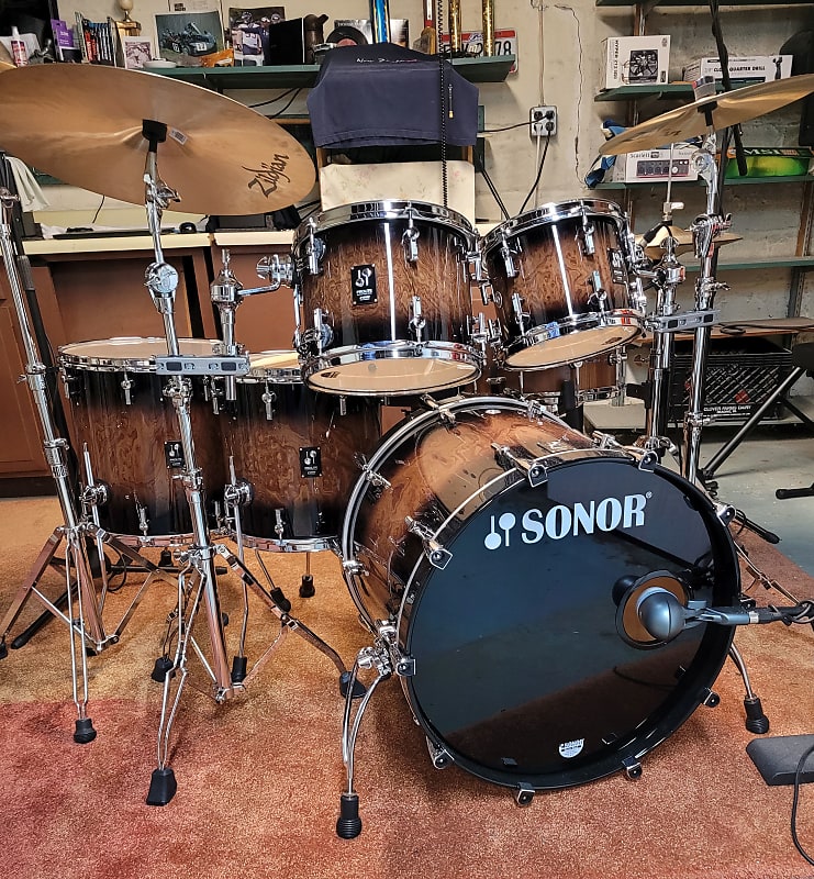 Sonor Prolite 5pc Walnut Brown Burst lacquer MINT | Reverb