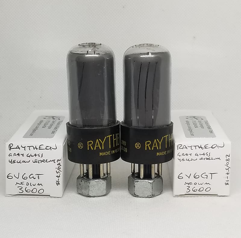 Raytheon 6V6GT Gray Glass Perfectly Matched Pair NOS | Reverb Canada