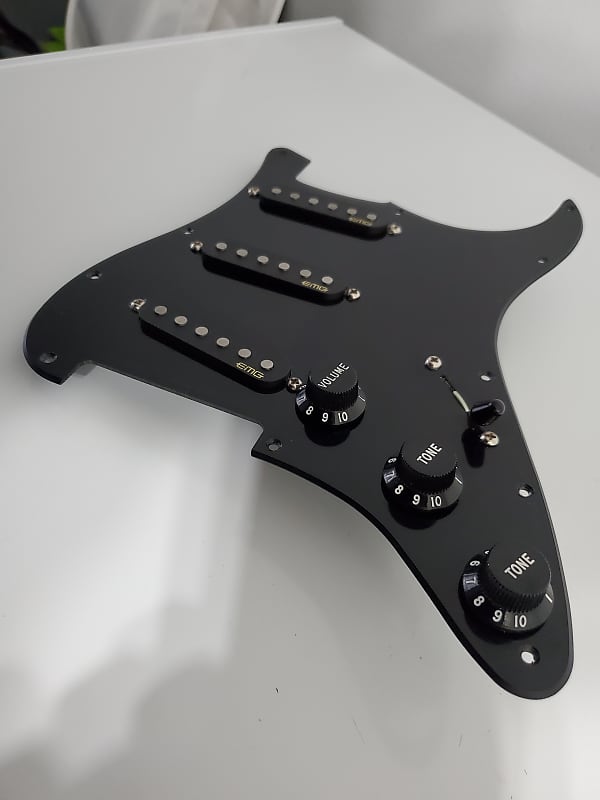 Fender Strat pickguard EMG S1 passive pickups pre | Reverb Canada