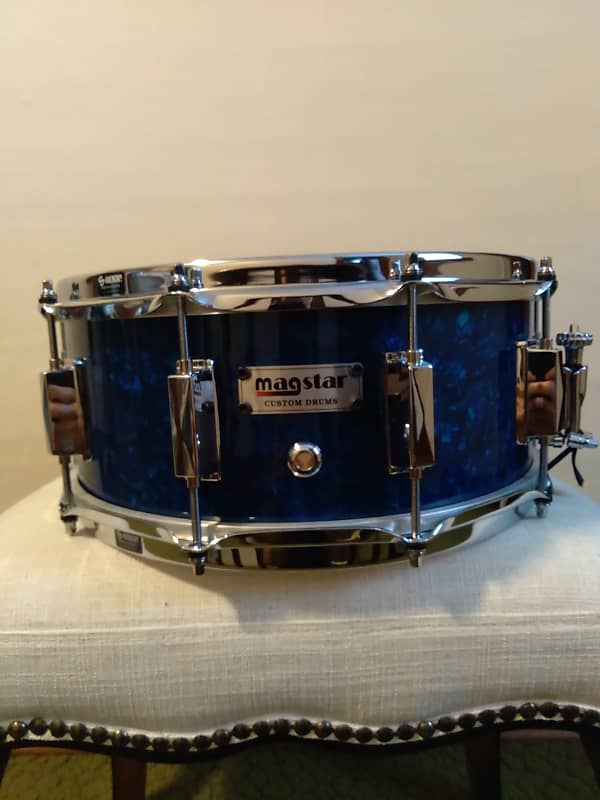 Magstar Maple 14x6 2000's Blue Marine Pearl Wrap | Reverb
