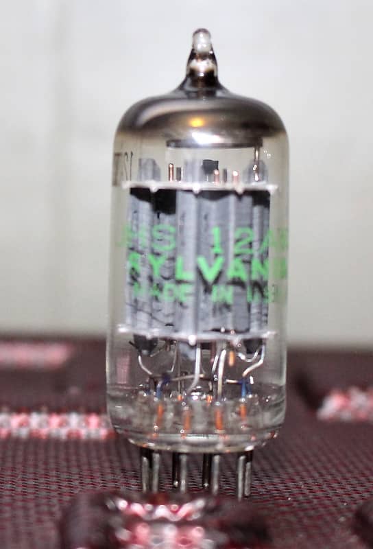 SYLVANIA JHS (JAN) 12AX7 LONG PLATE HALO GETTER COPR GRID | Reverb