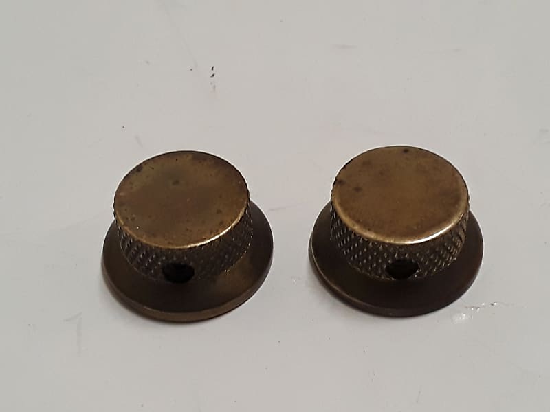 70's 80's Vintage Solid Brass (2) Knobs Tophat Bell Knob | Reverb
